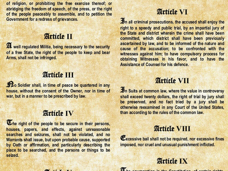 UNITED STATES BILL OF RIGHTS